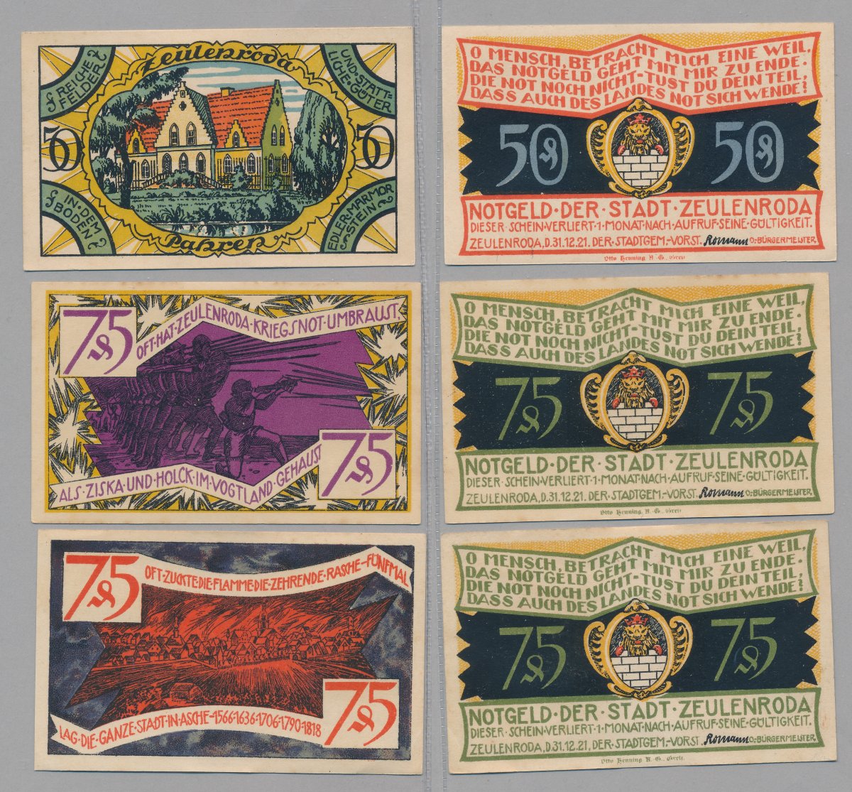 Nødpenge & Notgeld med lokale motiver og symbolik