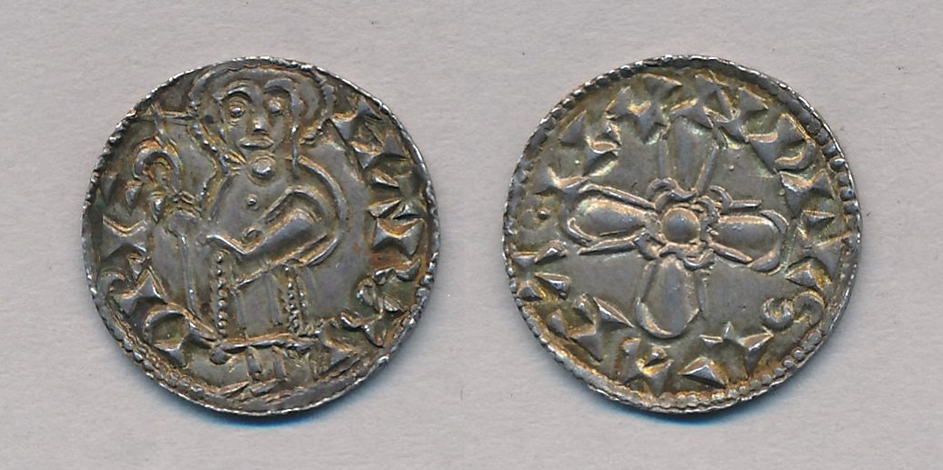 1075-1080 Harald Hen, pennig, møntmester Svafa, Lund, 01 / 0, Hbg 1 ...