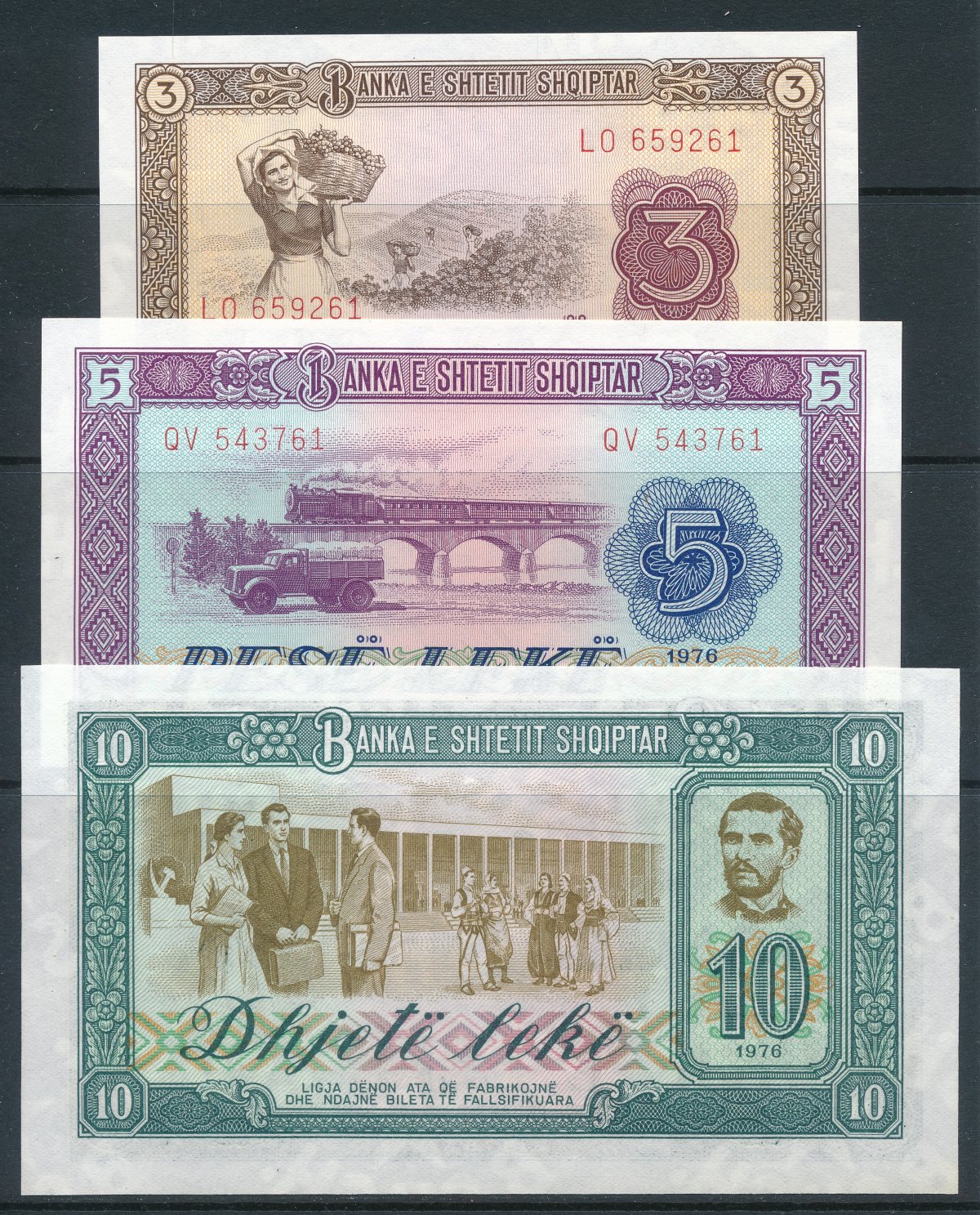 Albanien, 3 leke, 5 leke, 10 leke, 1518/a, * - Udland - samlerforum ...