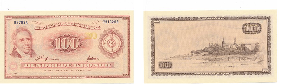 1970, 100 kroner, seddel, 1+, - 100 kroner seddel - samlerforum - Agau ...
