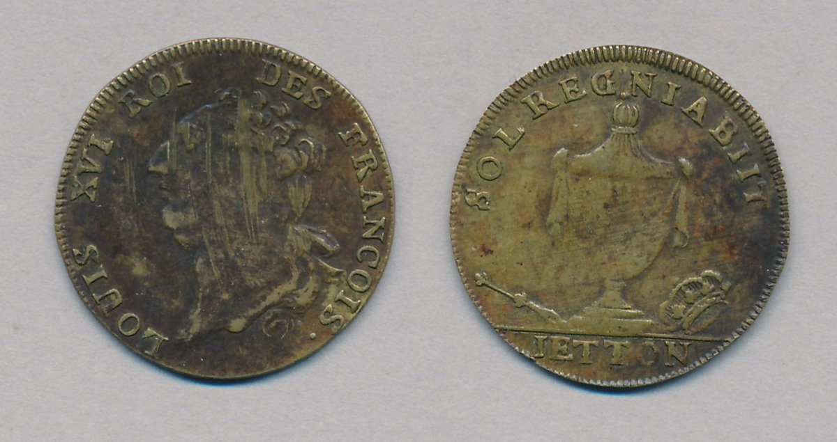 Frankrig, Ludvig XVI, jetton, 1+, ridset, - Udenlandske Jetons / Tokens ...